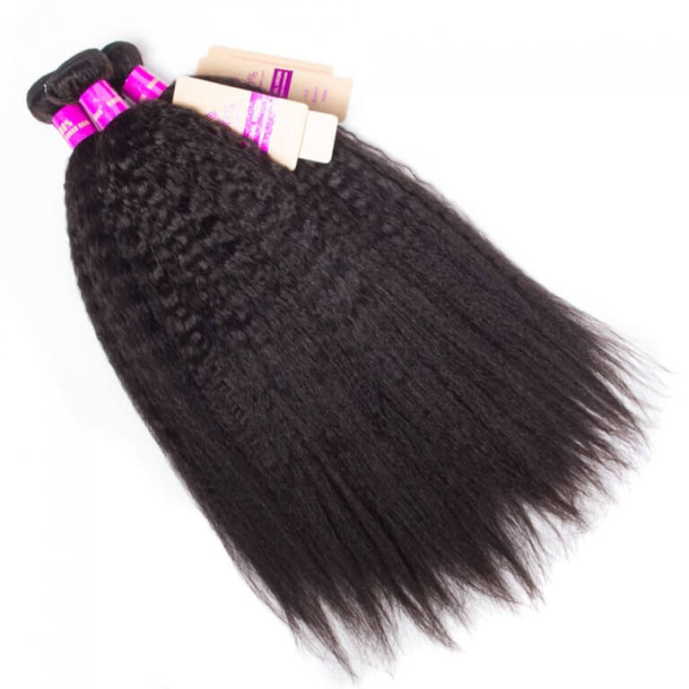 Brazilian Kinky Straight Hair 3 Bundles with Closure | Tinashe Hair