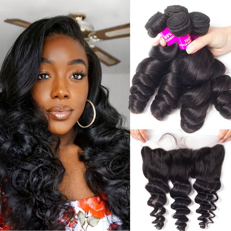 Brazilian Loose Wave 4 Bundles With Frontal | Tinashe Hair