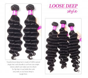 Brazilian Virgin Hair Loose Deep Wave 3 Bundles | Tinashe Hair