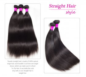 Brazilian Straight Hair 4 Bundles With Closure | Tinashehair