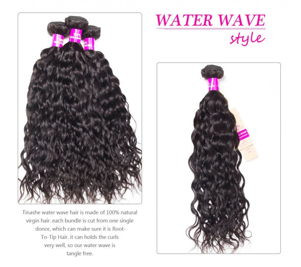 Brazilian Virgin Hair Water Wave 3 Bundles Natural Hair | Tinashe Hair
