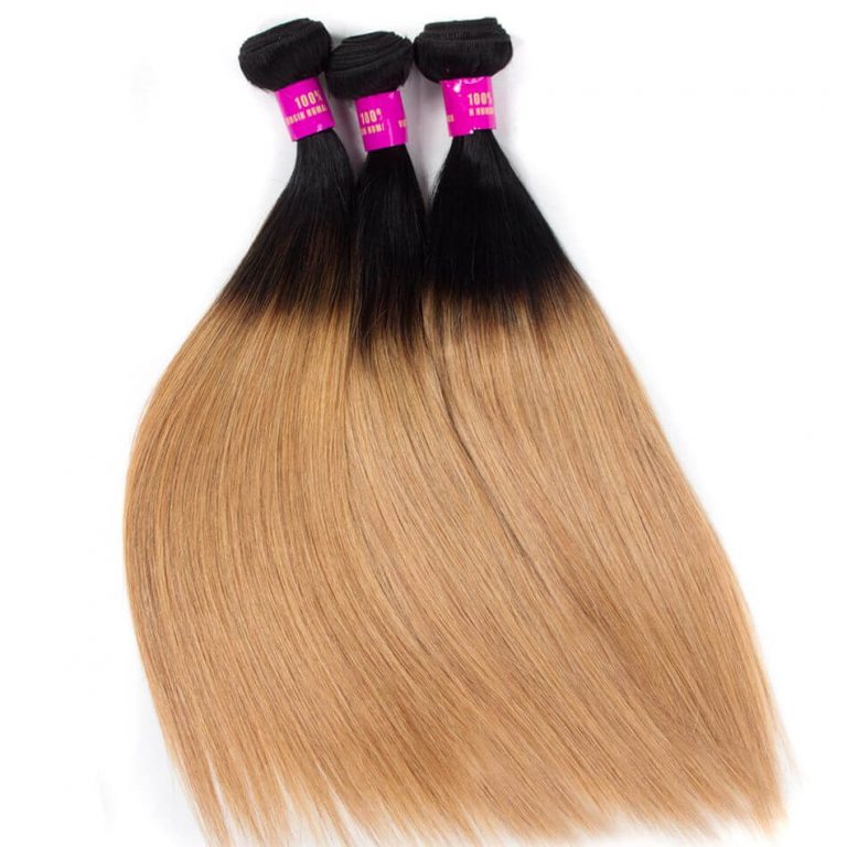 Straight Hair T1B/27 Color Honey Blonde Bundles Sale | Tinashe Hair