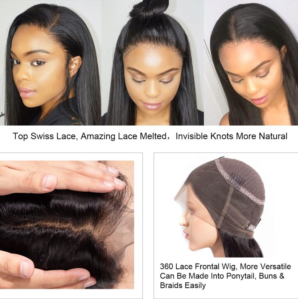 360 Lace Frontal Wigs Straight Human Hair Wigs | Tinashehair