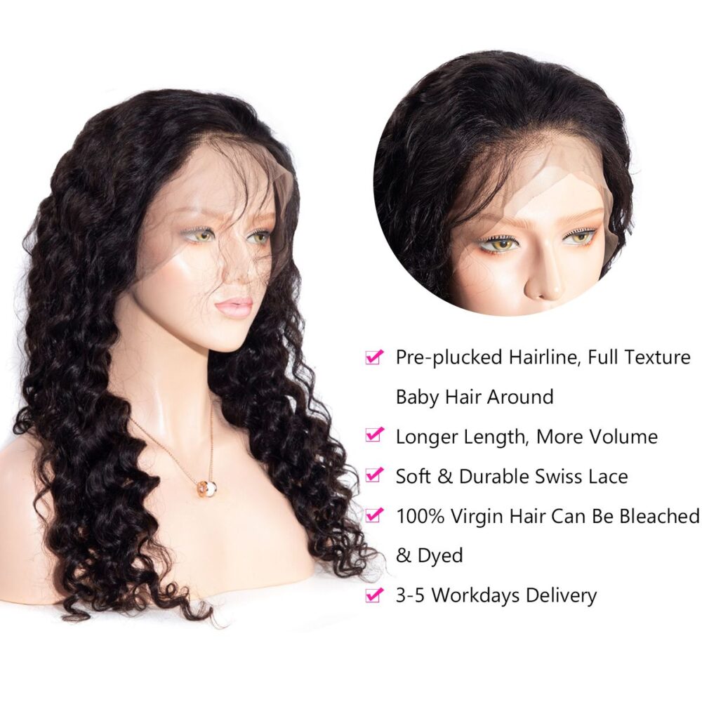 360 Lace Frontal Wigs Loose Deep Wave Human Hair Wigs | Tinashehair