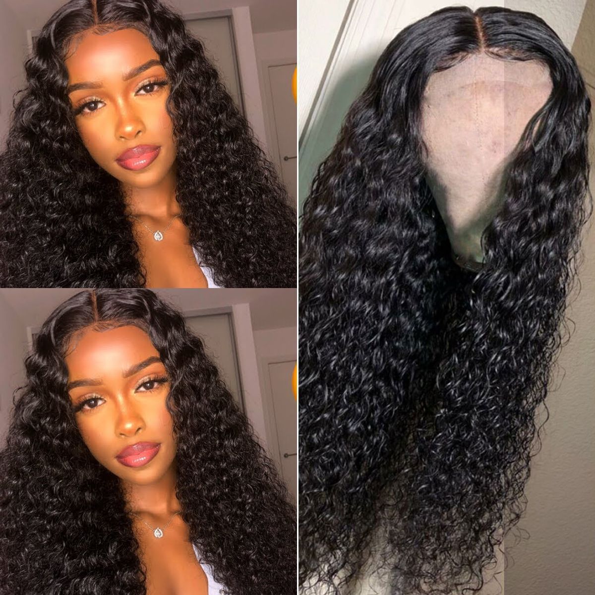360 Lace Frontal Wigs Deep Curly Wave Human Hair Wigs | Tinashehair