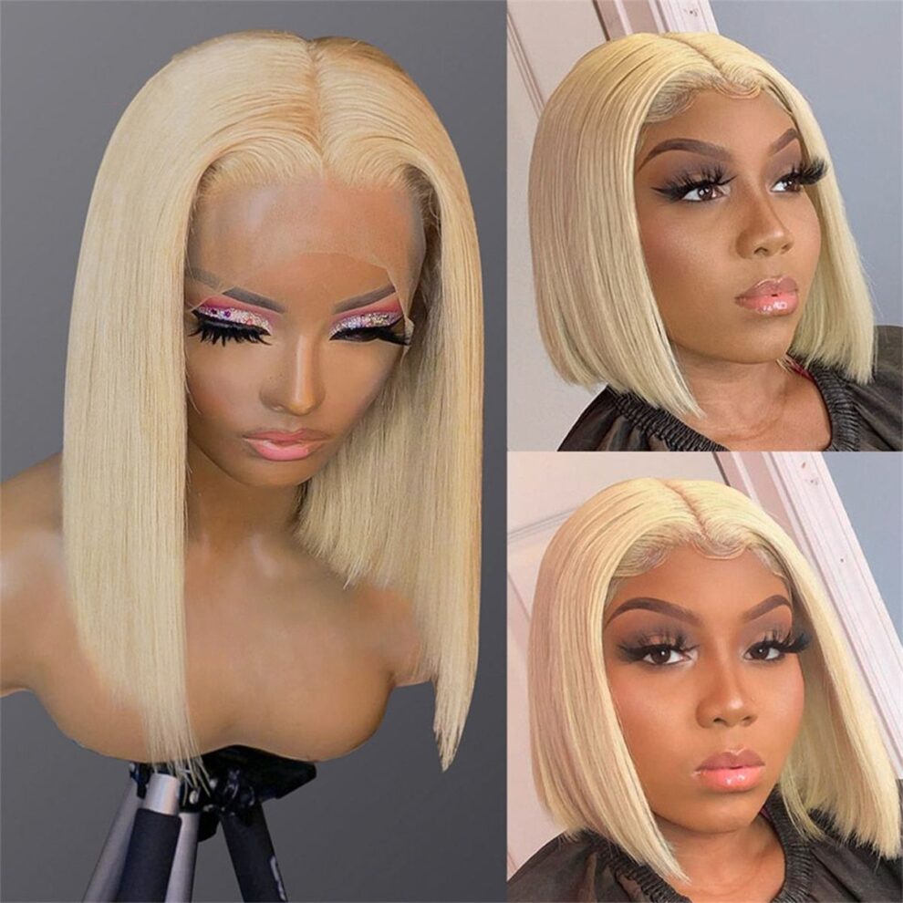 Color 613 Blonde Straight Hair Short Bob Wigs | Tinashe Hair