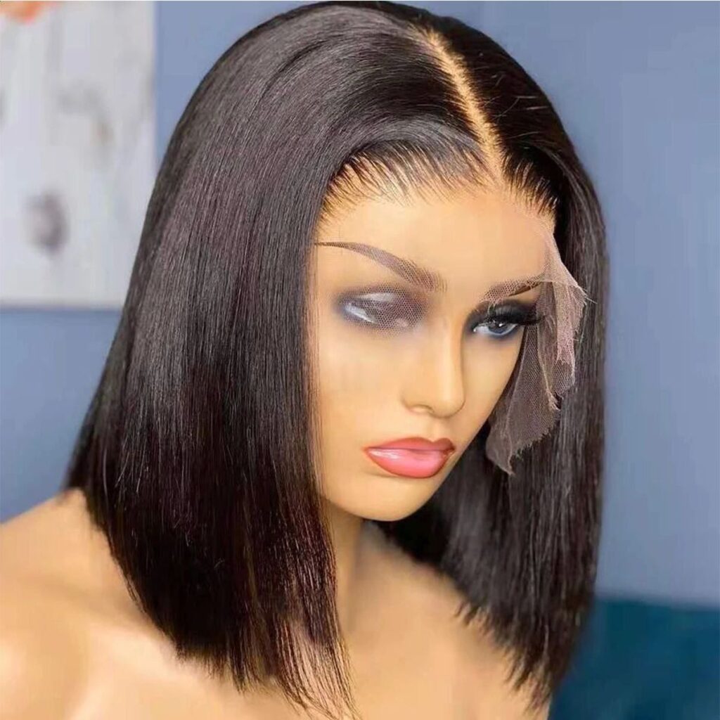 Straight Human Hair Lace Front Short Bob Wigs | Tinashehair