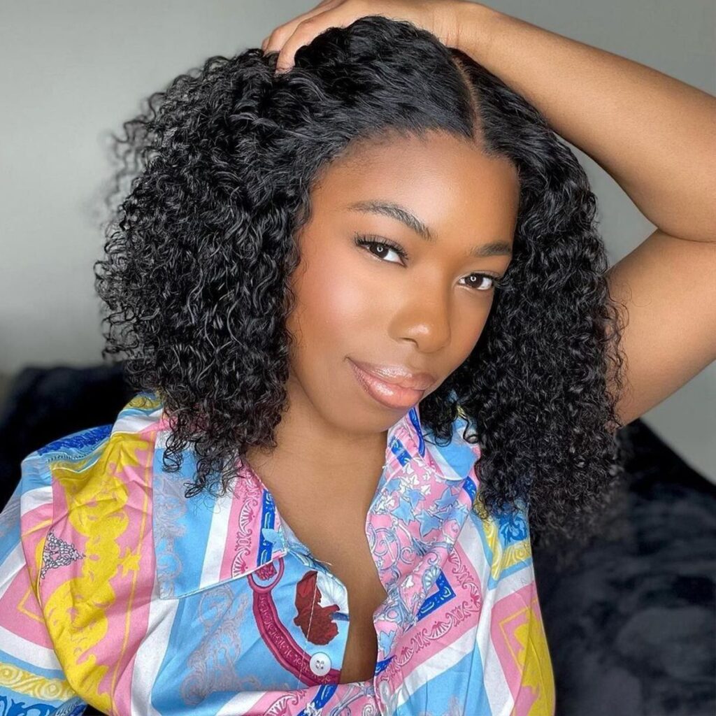 Curly Human Hair Lace Front Short Bob Wigs | Tinashe Hair