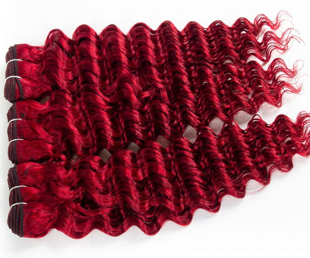 Red Human Hair Bundles Deep Wave Virgin Hair Bundles | Tinashe Hair