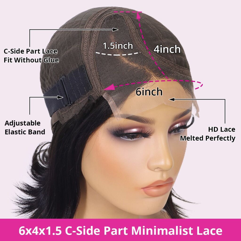 Glueless Loose Curly Side Part Short Wig Minimalist Lace Wig Easy ...