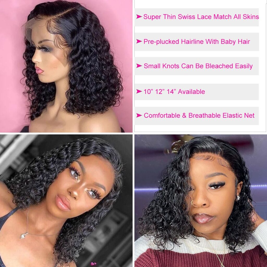 Deep Wave Short Lace Front Wigs High Density Fashion Summer Wig ...