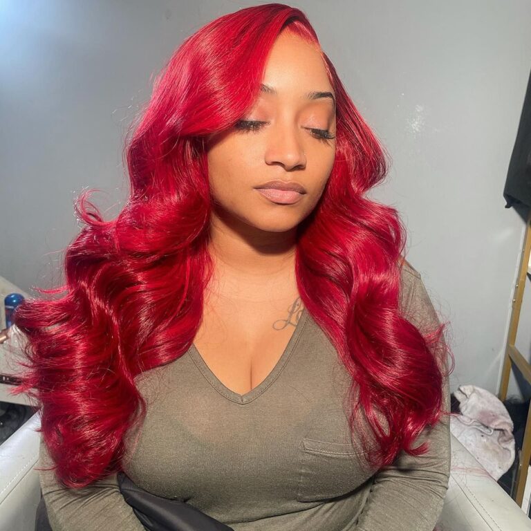 Red Body Wave Undetectable 6x5 13x4 HD Lace Front Wig Human Hair Wigs ...