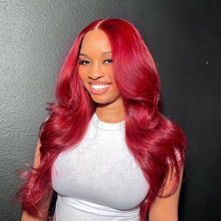 Red Body Wave Undetectable Lace Front Wig Human Hair Wigs | Tinashehair