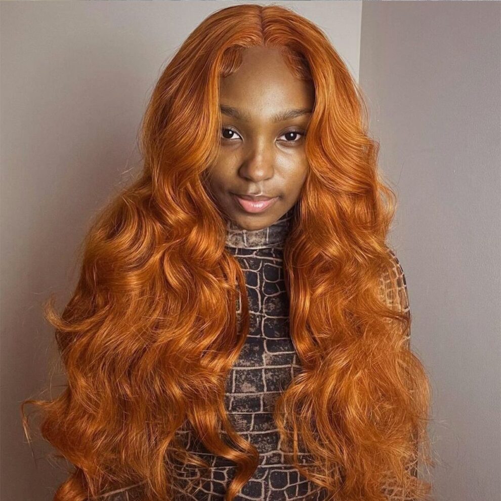 Orange Ginger Body Wave 13x4 HD Lace Front Wig 180% Density | Tinashe Hair