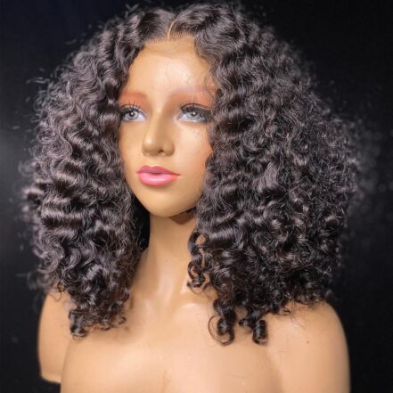 Big Curly Undetectable Lace Short Wig Deep Curly Glueless Lace Wig 180% ...
