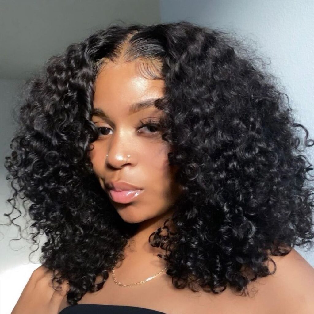 Big Curly Undetectable Lace Short Wig Deep Curly Glueless Lace Wig 180% ...