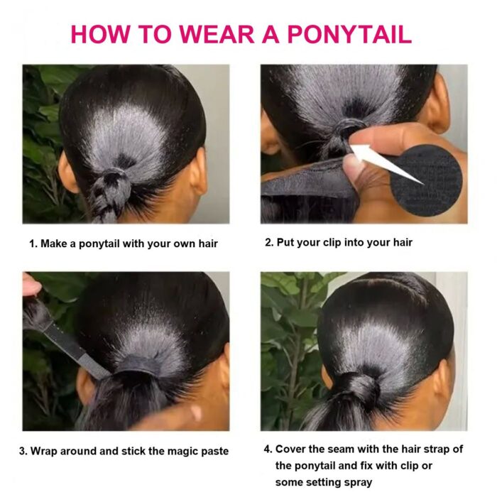 Human Hair Ponytail Extensions Wrap Around Clip in Hair | Tinashe Hair