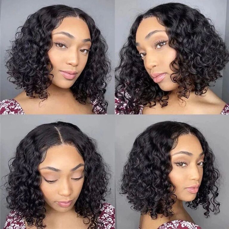 Water Wave Short Bob Wig Glueless 13x4 Lace Front Wig 150% | Tinashe Hair