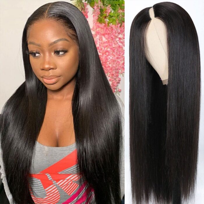 Straight V Part Human Hair Wigs Beginnger Friendly Easy Install ...