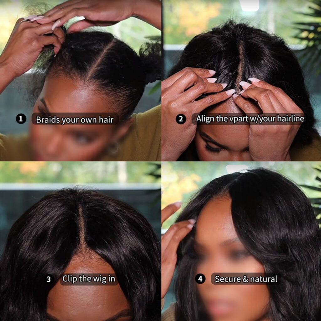 Body Wave V Part Human Hair Wigs No Leave Out Beginnger Friendly Easy ...