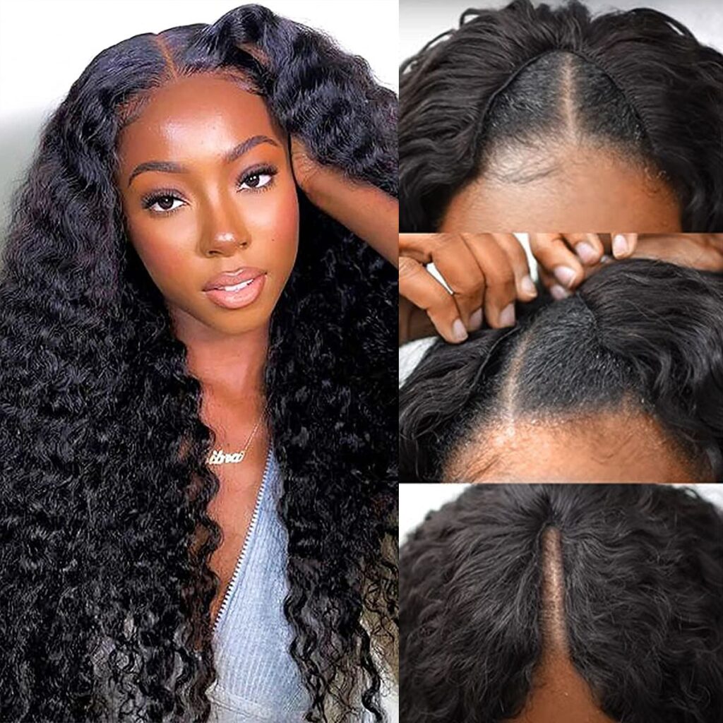 No Leave Out V Part Wig & U Part Wig Deep Wave Human Hair Wigs ...