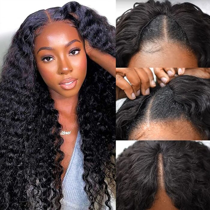 No Leave Out V Part Wig & U Part Wig Deep Wave Human Hair Wigs ...