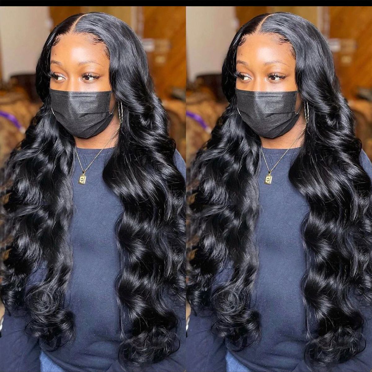 Long Body Wave Human Hair 13x4 HD Lace Frontal Wigs 30" 32" 34" 36 ...