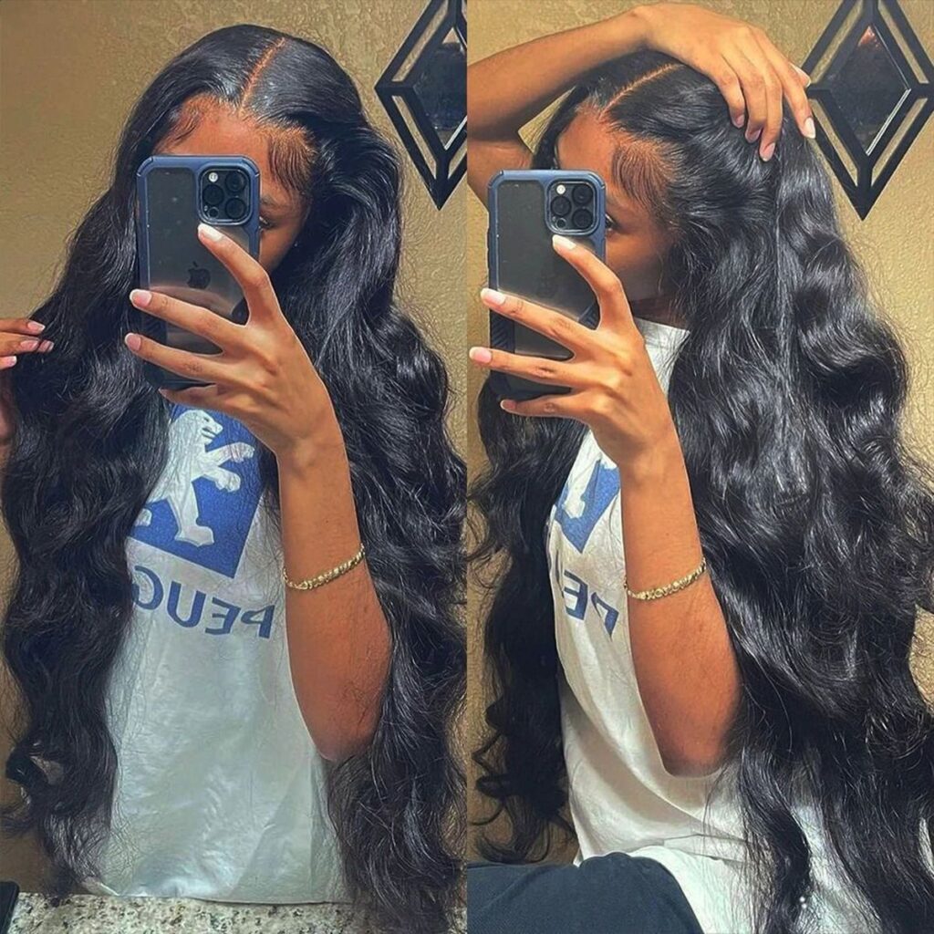Long Body Wave Human Hair 13x4 HD Lace Frontal Wigs 30" 32" 34" 36 ...